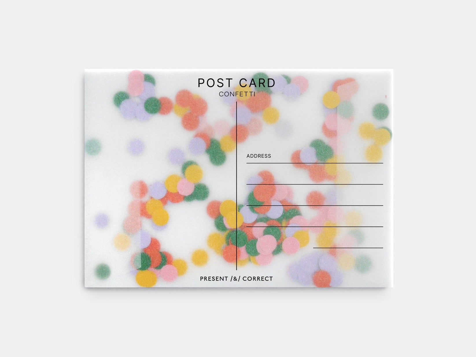 Confetti Postcard – Present & Correct