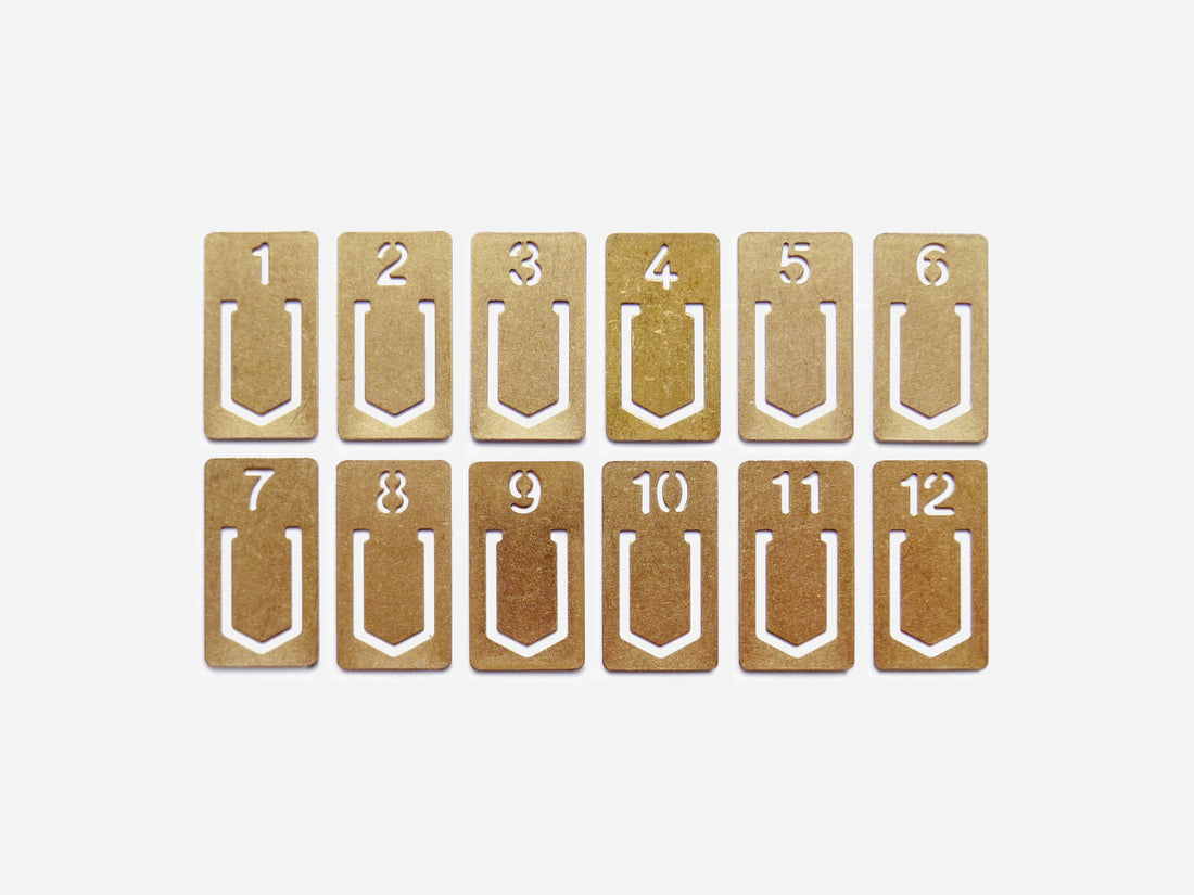 Brass Numbered Clips – Present & Correct